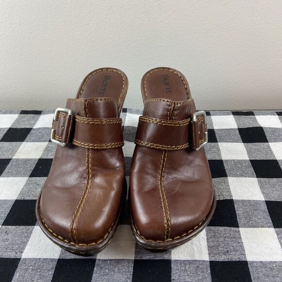 Børn | Shoes | Born Concepts Brown Leather Clogs With 4 Heel Womens ...